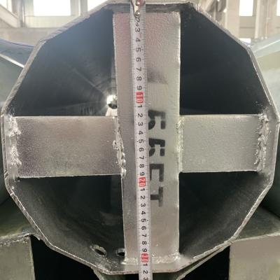 China 55FT 69KV Galvanized Steel Transmission Pole Electric Utility Pole  8.0mm for sale
