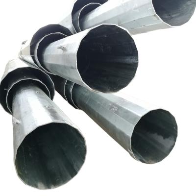 China 110FT 4 Segments Transmission Steel Pole Polygonal 10mm Composite Power Poles for sale