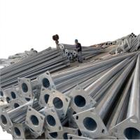 China 30FT 235Mpa Round Tapered Pole Hot Dip Galvanized Solar Steel Lamp Poles for sale