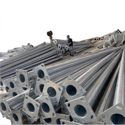 China 30FT 235Mpa Round Tapered Pole Hot Dip Galvanized Solar Steel Lamp Poles for sale