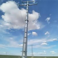 China 10KV Single Loop Polygonal Galvanized Round Post Suspension Steel Tower Poles for sale
