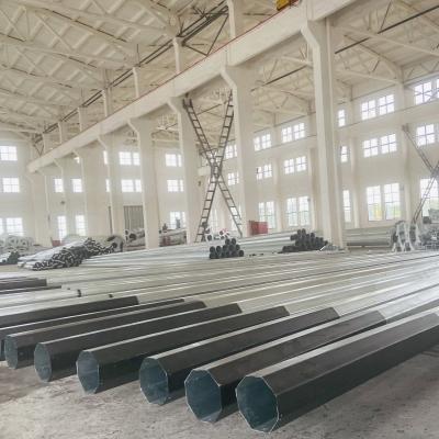 China 30FT Q355B Communication Pole Octagonal Distribution Utility Pole Equipment 3.0mm for sale