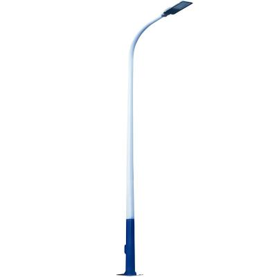China 8M 9M Q235B Steel Lighting Pole Single Arm Round Galvanized Steel Light Pole 3.0mm for sale