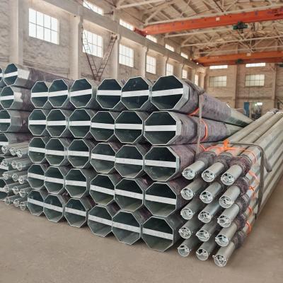 China 15ft 20ft 25ft Galvanised Street Light Pole 5M 6M 7M Lamp Post Round Steel Poles for sale