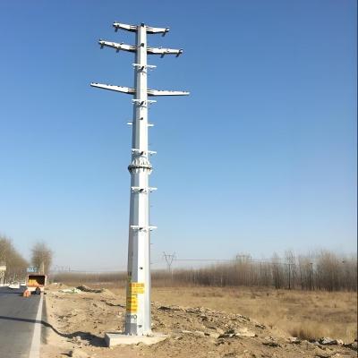 China 110KV 4-Circuit Overhead Line 460Mpa Hot Dip Galvanized Transmission Steel Pole for sale