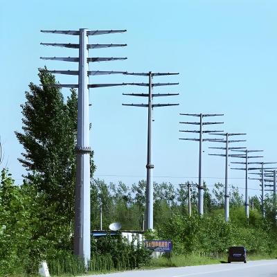China 450Mpa 110KV Multiple Circuits 20M-35M Galvanized Steel Pole for Power Transmission and Erections of Wires for sale