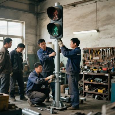 China Galvanizing Thick Min Average Over 86 Microns Steel Street Light Pole Q355 / Q235 For Construction for sale