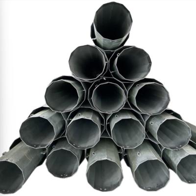 China 50FT-100FT Polygonal Electric Utility Poles Transmission Line Hot Rolled Coil Steel Power Pole for sale