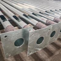 China Hongxin Round Shape Hot Roll Steel Galvanized Illumination Lighting Steel Pole for sale