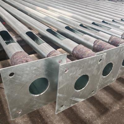 China Hongxin Round Shape Hot Roll Steel Galvanized Illumination Lighting Steel Pole for sale