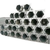 China Hongxin 2-Segments 12M Octagonal Steel Lighting Pole Hot Dip Galvanized Lamp Pole for sale