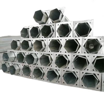 China Hongxin 2-Segments 12M Octagonal Steel Lighting Pole Hot Dip Galvanized Lamp Pole for sale