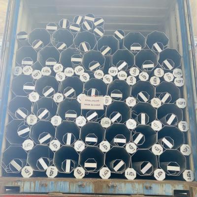 China Hongxin 40FT Hot Dip Galvanized Octagonal Electric Steel Poles Stuffed With 25FT Metal Pole for sale