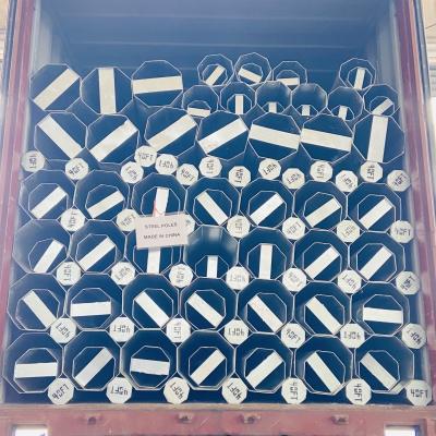 China Hongxin Direct Burial Type Galvanized Octagonal 355Mpa Steel 35FT 40FT Steel Poles for sale