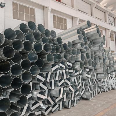 China Hongxin Customized 30FT 35FT 40FT Octagonal Hot Galvanized Electric Steel Poles for sale