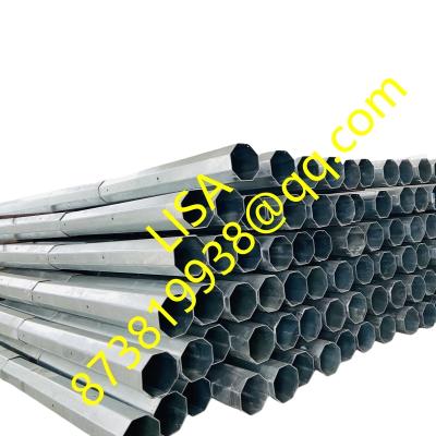 China Hongxin 45FT Hot Dip Galvanized Octagonal 1200KGF 2-Segments Distribution Steel Poles for sale