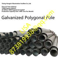 China Hongxin 55FT 2-Segments Q355 Dodecagonal Hot Dip Galvanized Transmission Power Steel Poles for sale