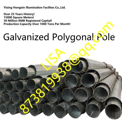 China Hongxin 55FT 2-Segments Q355 Dodecagonal Hot Dip Galvanized Transmission Power Steel Poles for sale