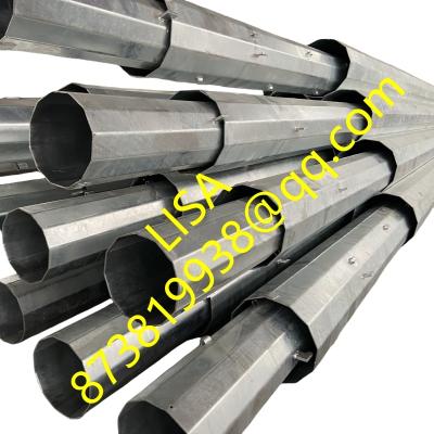 China Hongxin Hot Dip Galvanized Polygonal Direct Embedded Tapered 90FT Transmission and Sub-transmission Steel Poles for sale
