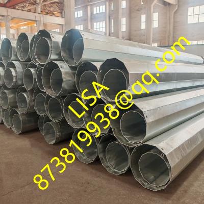 China 69KV 50FT Dodecagonal 1200KGF Hot Dip Galvanized Power Transmission Steel Poles for sale