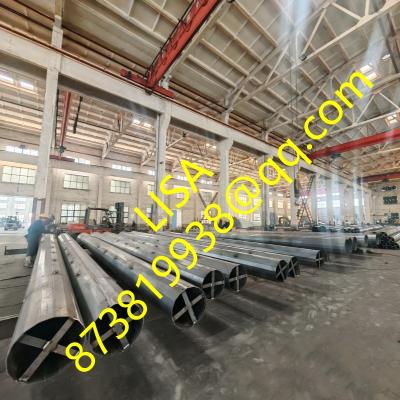 China Hongxin Direct Embedded Tapered Tubular 450MPa Galvanized 85FT Steel Pole with 2 Segments for sale
