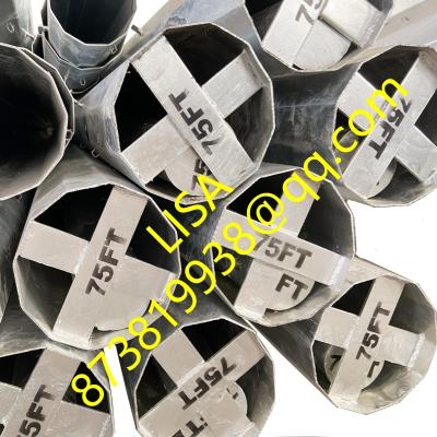 China 75FT 69KV Class 3 Transmission Buried Steel Pole Dodecagonal Steel Power Pole for sale