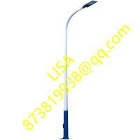 China 9M Single Arm Curved End Q235 Hot dip Galvanized 3mm Thick Steel Lighting Poles for sale