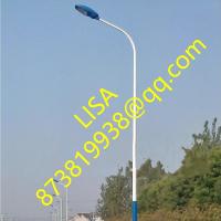 China 10M Round Tapered Galvanized and Powder Coated Steel Lighting Poles with Curved End Single Arm for sale