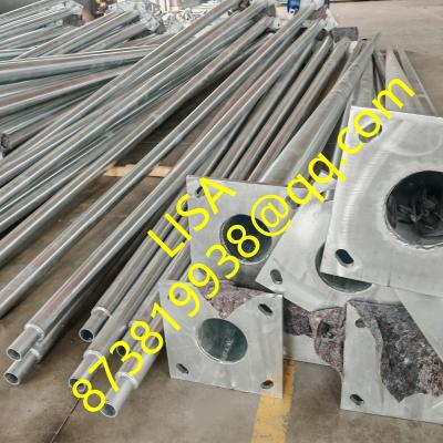 China Q235 8M Hot-dip Galvanized Solar Panel Round Tapered Street Lighting Steel Poles with Wrapping for sale