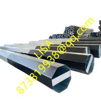 China 45FT Black Tar Bitumen Painting Anti-corrosion Protection Two Segments Octagonal Hot Dip Galvanized Electric Distribution Steel Pole with 1000KGF Design Load for sale