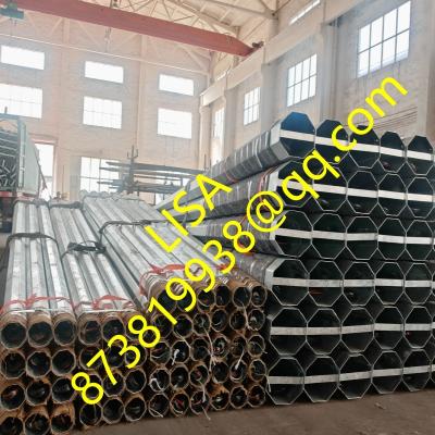 China 9M 10M Q235B Round/Octagonal Steel Lighting Pole Lamp-post with Single/Double Arms for sale
