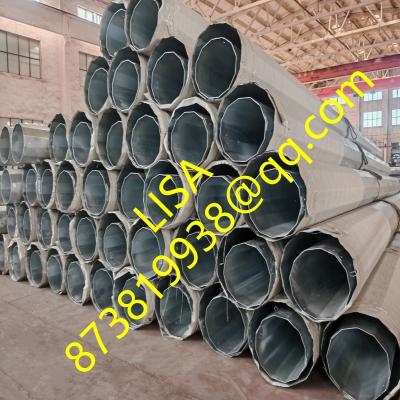 China 70FT 2-Segments Q355B Dodecagonal Hot Dip Galvanized Transmission Steel Poles with Bitumen Painting and Sack Wrap for sale