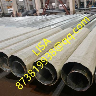 China 60FT Hot Dip Galvanized Direct Buried Transmission Sub-transmission Steel Pole with Bitumen Painting and Sack Wrap for sale
