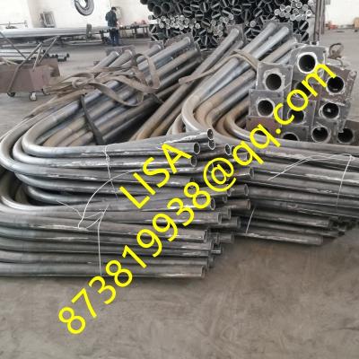 China 15FT 20FT Q235B Hot-dip Galvanized Steel Lighting Pole with Curved Single Arm for Street Road Lighting for sale