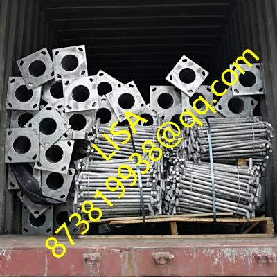 China 30FT Round Tapered Q235B Hot-dip Galvanized Solar Lighting Steel Poles with HDG Anchor Bolts for sale