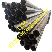 China Dominican Republic 9M 10.5M 12M Hot-dip Galvanized Octagonal Tapered Electric Steel Pole with Top and bottom Cap for sale