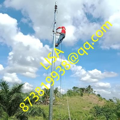 China 35FT/10670mm Hot-dip Galvanized Octagonal Steel Pole with 500KGF Load for Distribution Lines for sale