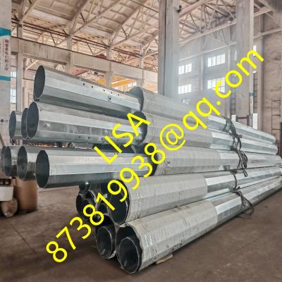 China 60FT 12-Sides 1200KGF Hot-dip Galvanized Transmission Steel Pole with Bitumen Painting for sale