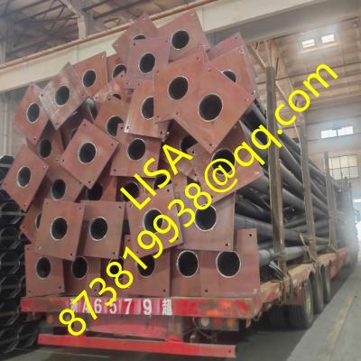 China 11.9M Height Hot-dip Galvanized Q235B Steel Lighting Pole with Base Plate for Street and Road for sale
