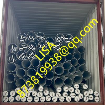 China 40FT Height 500KGF Load Hot Dip Galvanized Electric Steel Pole for Power Distribution for sale
