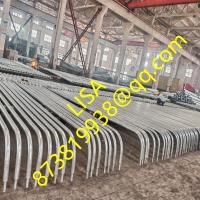 China 10M Octagonal Hot-dip Galvanized Q235B Steel Lighting Pole with Curved-end Single Arm for sale