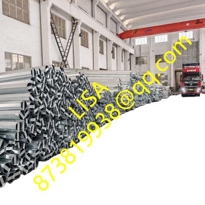 China 30FT Octagonal Hot Dip Galvanized Distribution Steel Poles with ASTM A572 Gr50 Material and 500KGF Min Break Load for sale