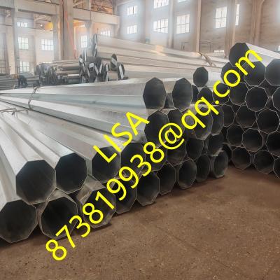 China 40FT 12.192M 1 Segment 500KG Load Hot Dip Galvanized Octagonal Distribution Steel Pole for sale