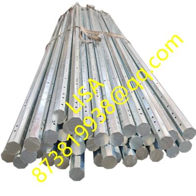 China Hot Dip Galvanized Octagonal Steel Pole with ASTM A572 Material and 25FT-45FT Height for Distribution Lines for sale