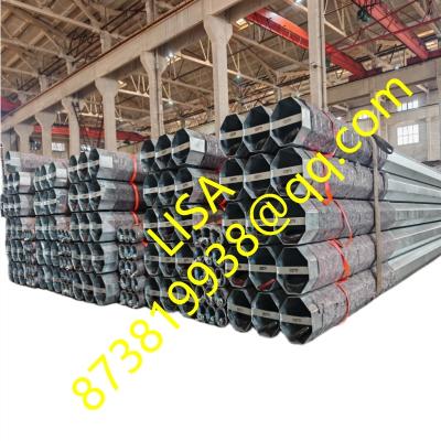 China 5M-12M Octagonal Tapered Hot-dip Galvanized Steel Lighting Pole for Street and Park Lighting for sale