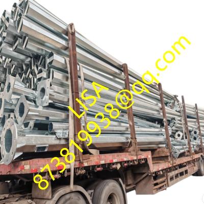 China Hot-Dip Galvanized Tapered Octagonal 11kV Distribution Steel Electric Pole 12m Q345B ASTM A123 for sale