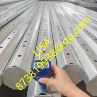 China 25FT Q355B 2.75mm Direct Buried Galvanized Octagonal Steel Pole with 500KGF Min Break Load for Power Distribution for sale