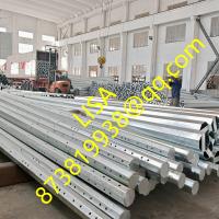 China 30FT Galvanized Octagonal Steel Pole with 500KGF Break Load and 50 Years Service-life for sale
