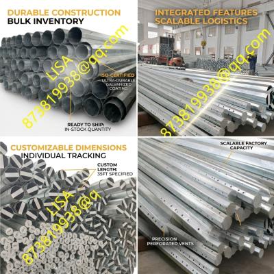 China 58FT ASTM A572 Grade 50 Galvanized Electric Steel Pole with 1000KGF Design Load for 66KV Transmission for sale