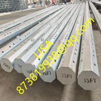 China 35FT Hot-dip Galvanized Octagonal Distribution Steel Pole with 500KG Load for sale